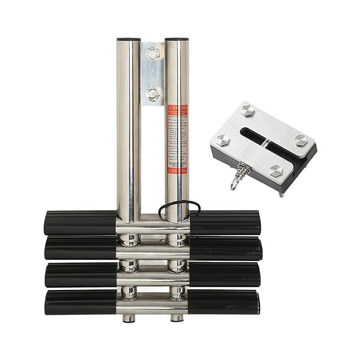 Buy Boat Ladder, 4 Step Under Platform Slide Mount Marine Stainless ...