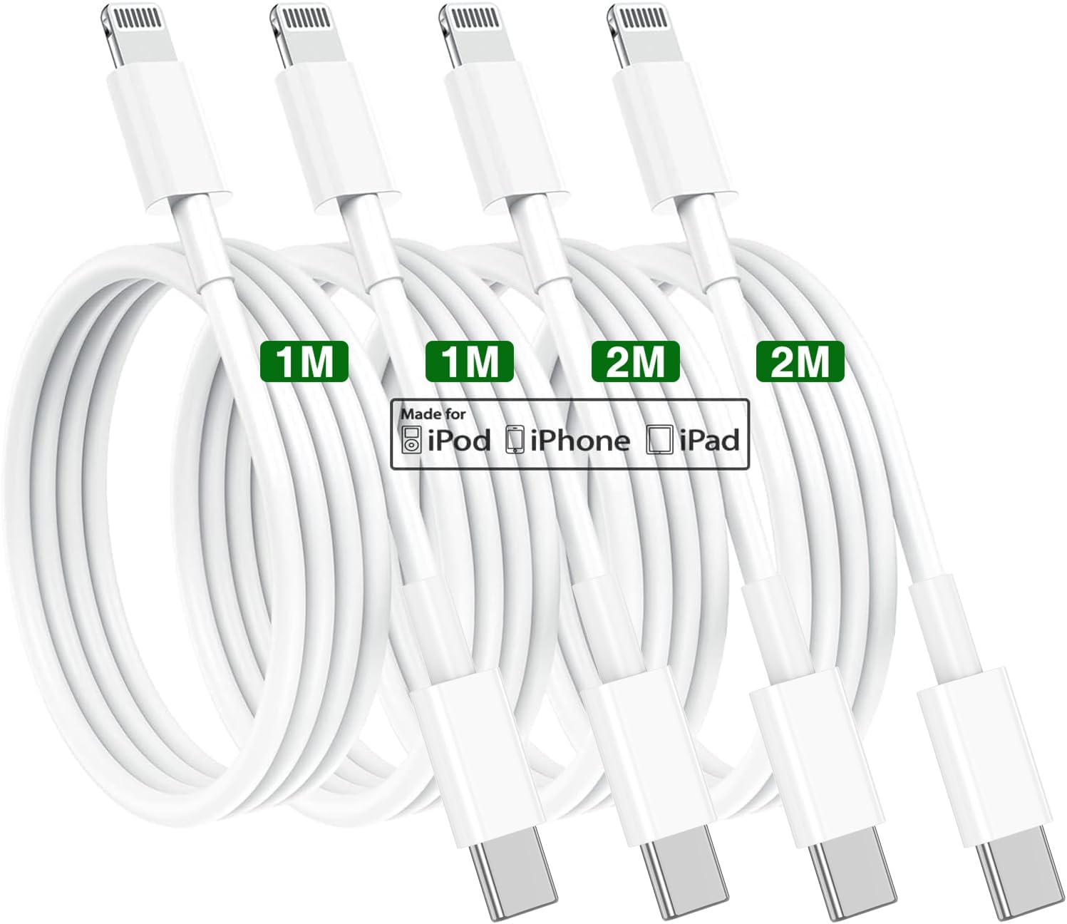 USB C to Lightning Cable Apple Original (4pack 1M+2M),[Apple MFi ...