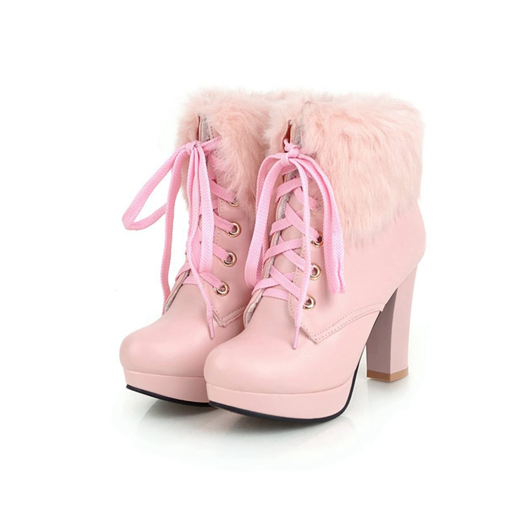 Amazon | [イグル] ふわふわ ファー ショート 厚底ブーツ レディース