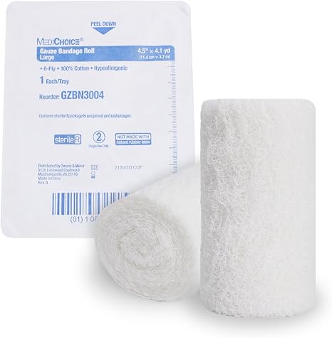 Amazon.com: Sterile Gauze Rolls [60 Rolls] - 4.5” x 4.1 Yards Rolls ...