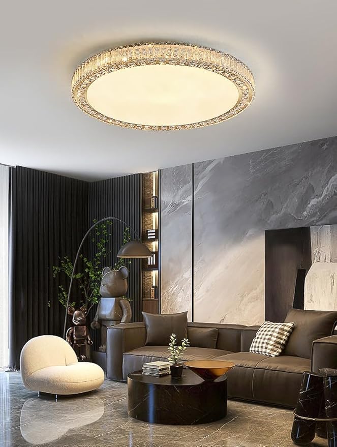 Buy CITRA Crystal Gold 600 MM Round Ring Chandelier Ceiling Light ...