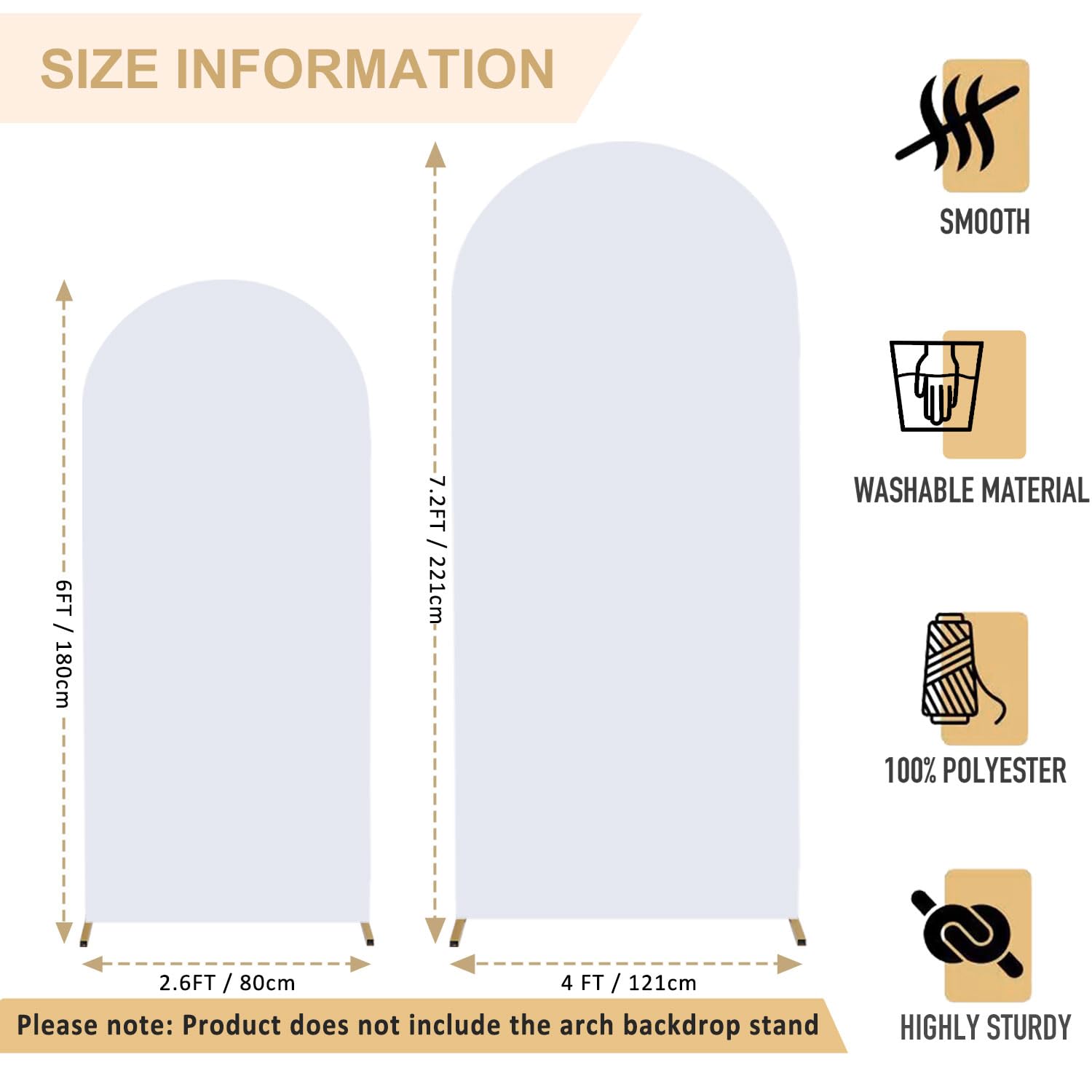 Snapklik.com : Arch White Cover Spandex Arch Cover Set Of 2 Arches ...