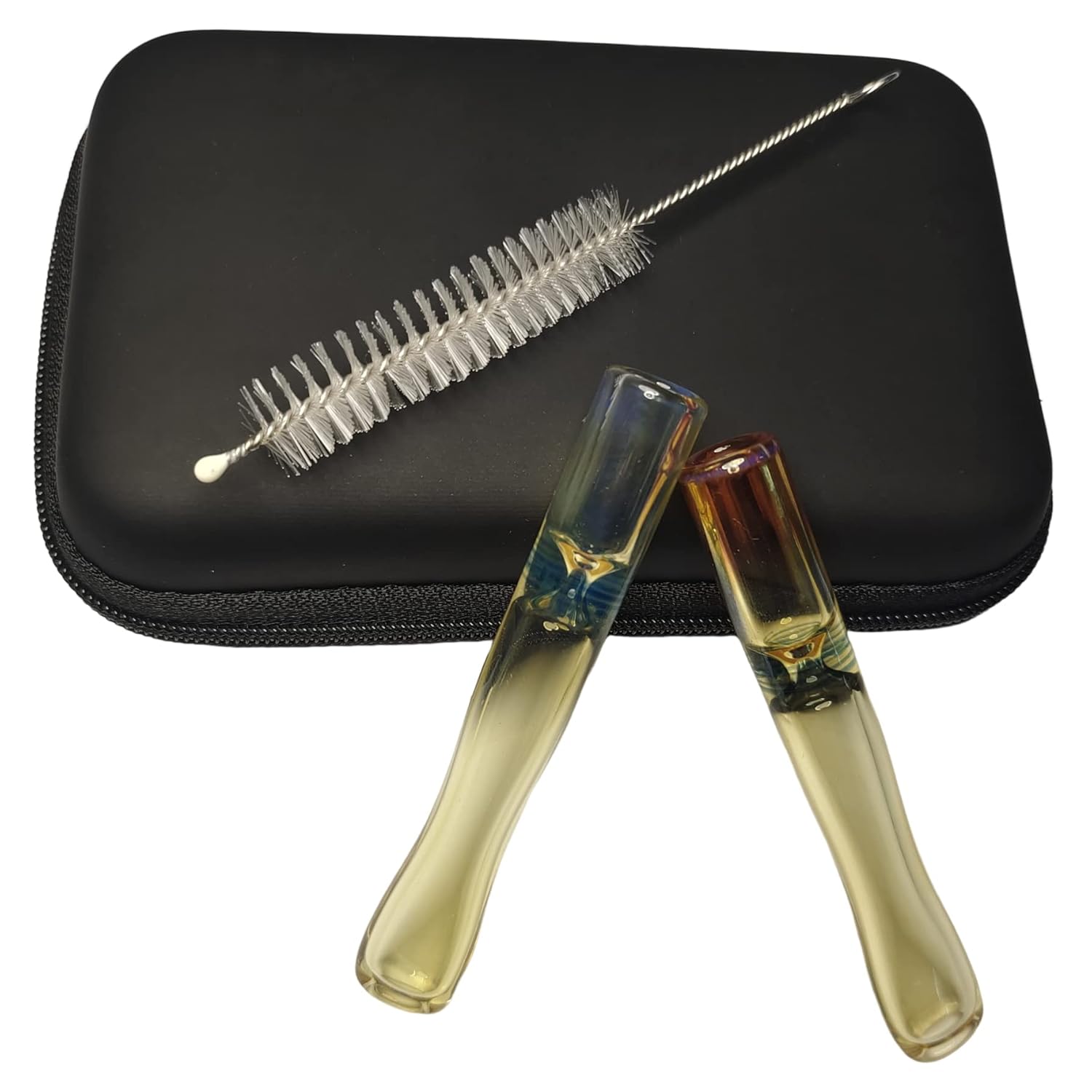 Amazon | ガラス製シガレットホルダーキット – 2つの喫煙マウスピースチューブにフィット 通常のタバコロール、クリーナーブラシ ...