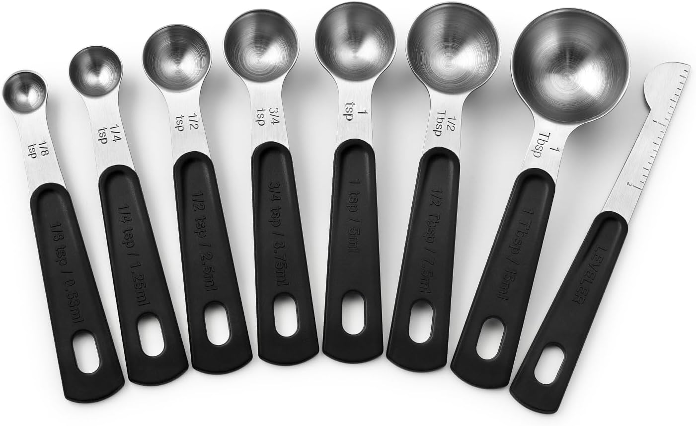 Spring Chef Stainless Steel Magnetic Measuring Spoons Set of 8 with ...
