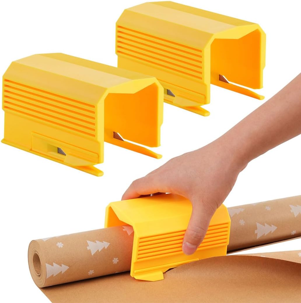 Amazon.com : 2PC Wrapping Paper Cutter Christmas Paper Roll Cutters ...