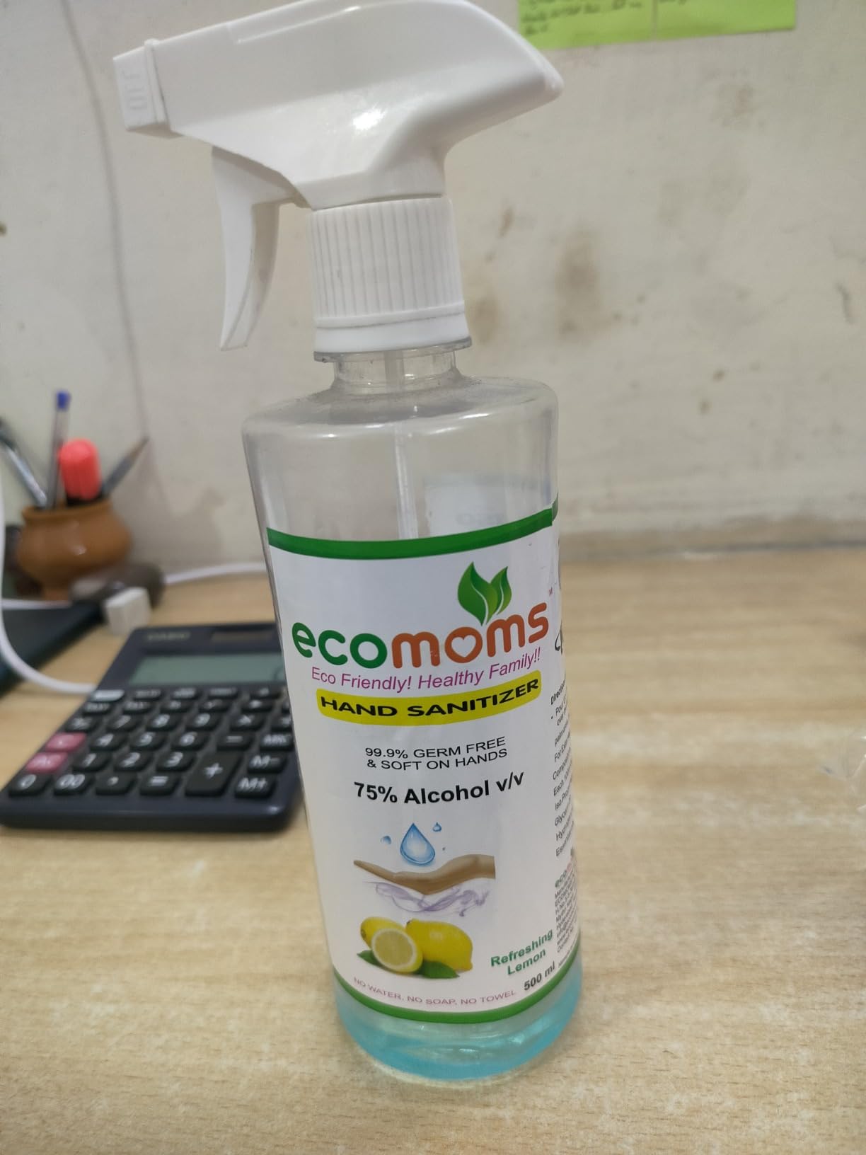 Ecomoms Hand Sanitizer 500ml 99.99% Effective Against Germs -75% ...