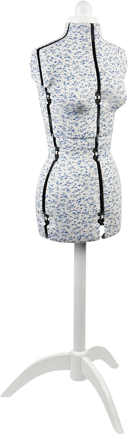 Sewing Online Adjustable Dressmakers Dummy, Blue Sugar Ditsy Fabric ...