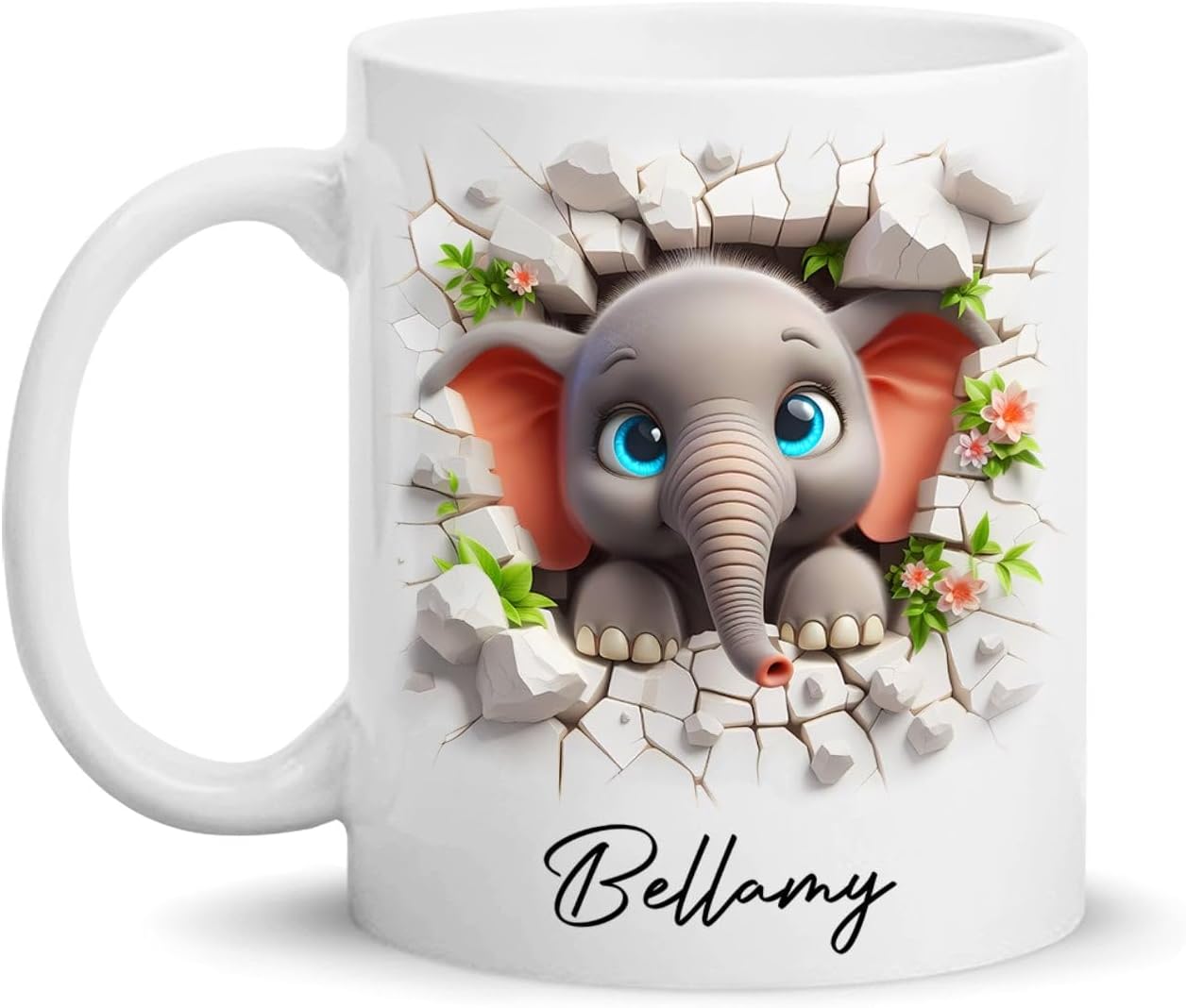 Amazon.com: Elephant Coffee Mug, Personalized Name Elephant Ceramic Mug ...