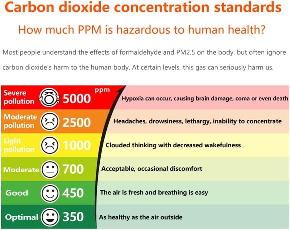 Snapklik.com : Carbon Dioxide CO2 + PM25 Air Quality Monitor, Pollution ...