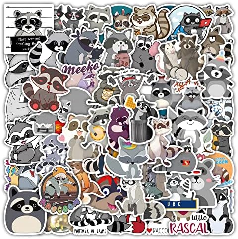 Raccoon Aufkleber 100 Stück Wasserdicht Cartoon Tier Aufkleber für ...