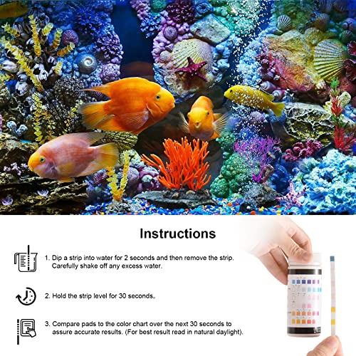 LUNEKUCK 7 in1 100PCS Aquarium Test Strips Fish Tank Pond Test Strips ...