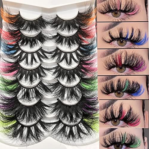 Amazon.com: Fake Eyelashes, Mink Lashes for Women Ladies, Colored Fake ...