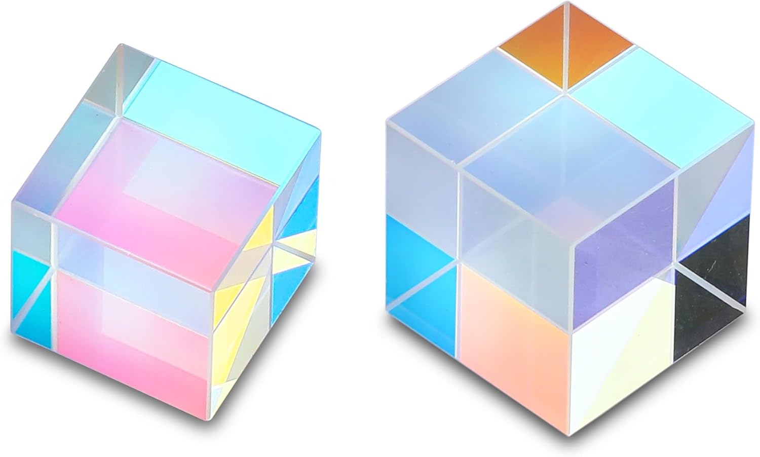 Amazon.com: HDCRYSTALGIFTS Set 2 Optical Glass X-Cube Prism RGB ...