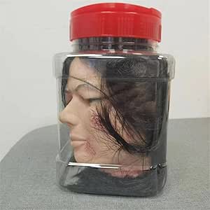 TPOne Scary Cut Off Head Prop, Head in the Jar, Creepy Halloween ...