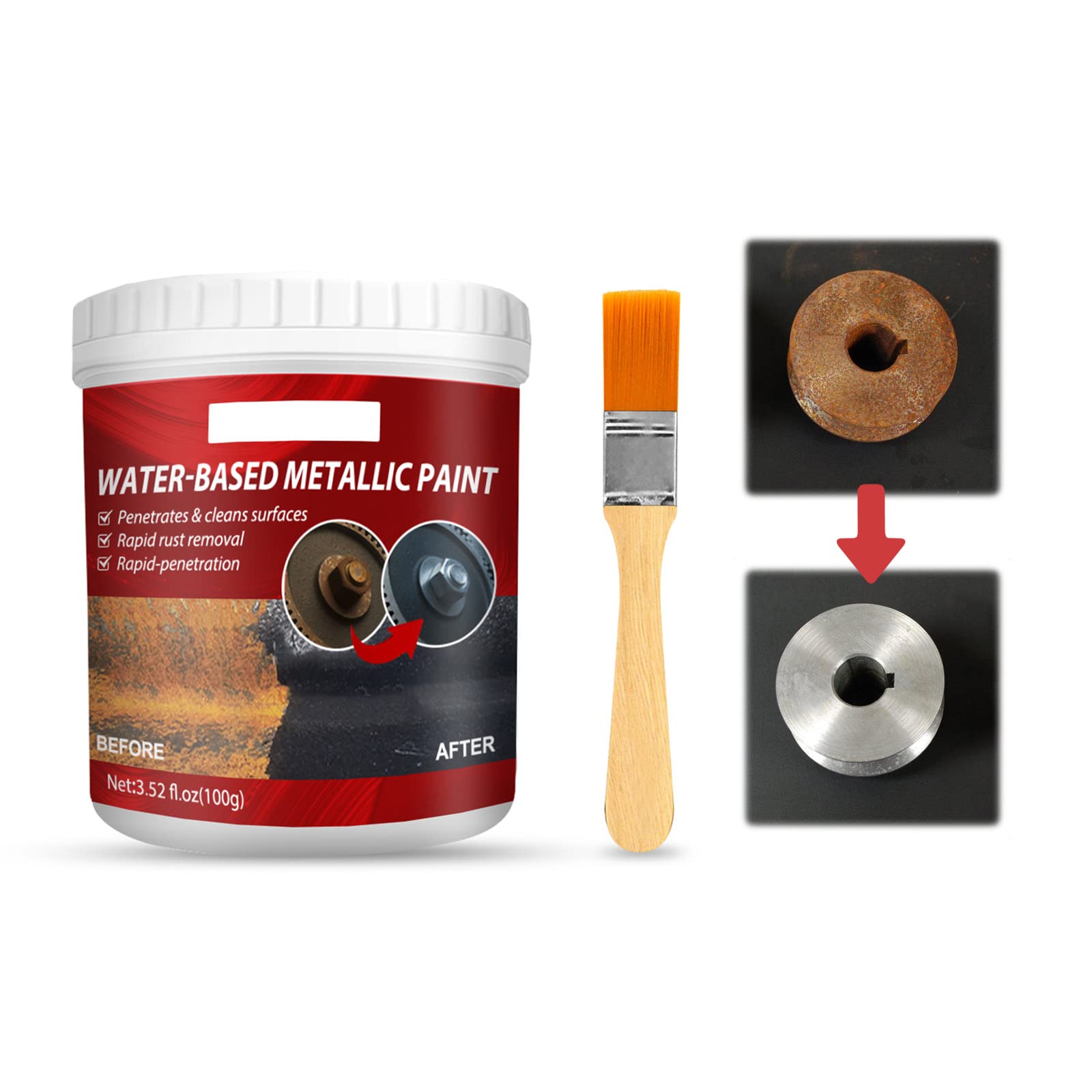 Rust Converter, Rust Remover for Metal, Rust Remover with a Brush for ...