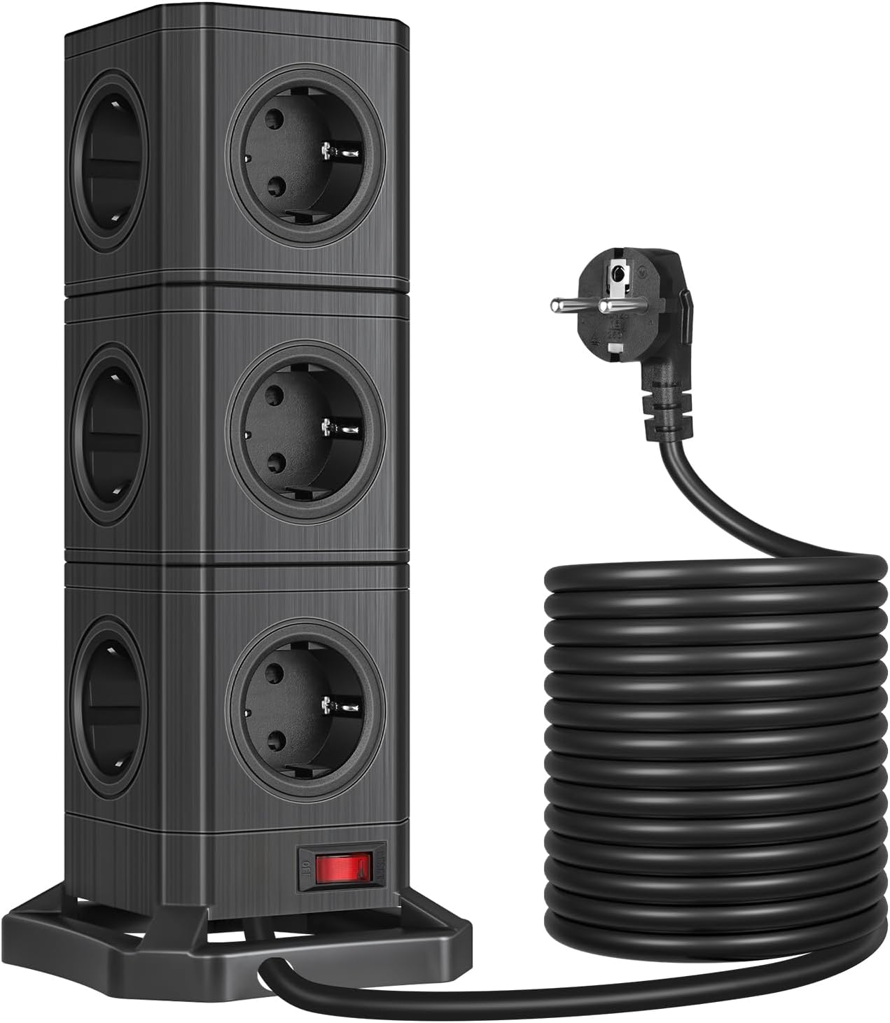 Punkt. ES01 Mehrfachsteckdose Design Runde, 5-Fach, 3 m ...