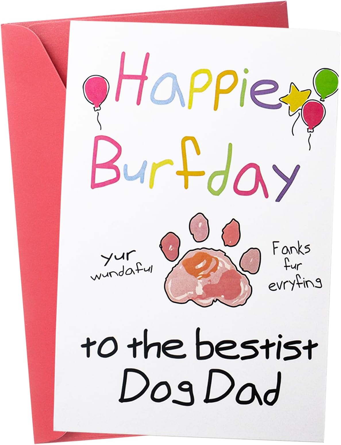 Cute Dog Dad Birthday Card from Dog - Pet Owner Birthday Gift from Dog ...