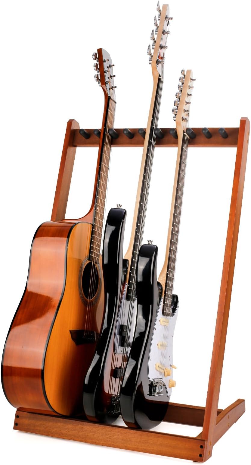 Amazon.com: HilerPunk Guitar Stand, Wooden Multiple Guitar Stands ...
