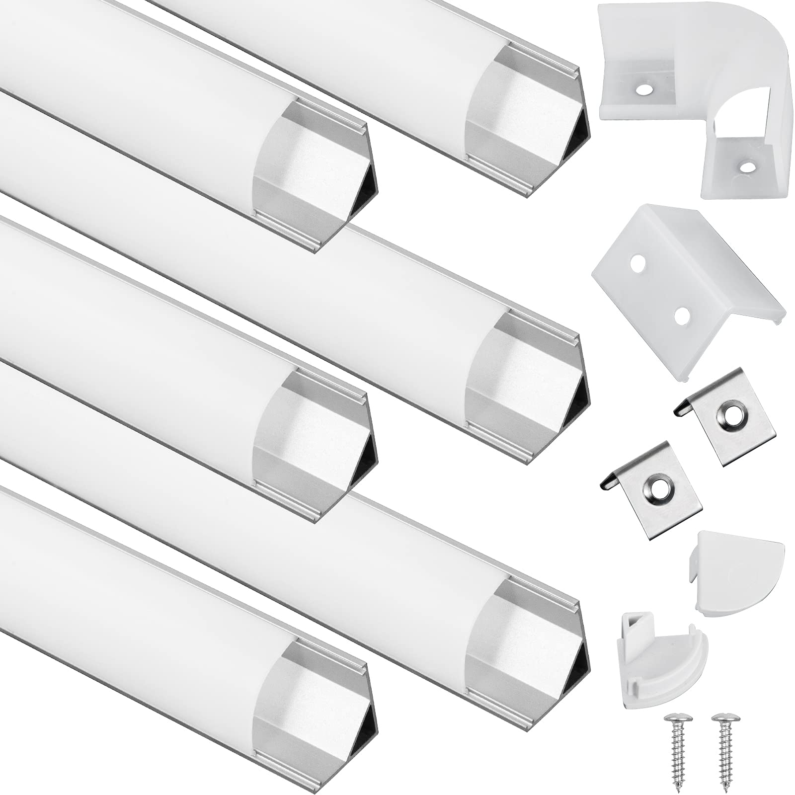 Buy VEVOR LED V Channels, 6-Pack 6.6 ft V-Shaped LED Channel System ...
