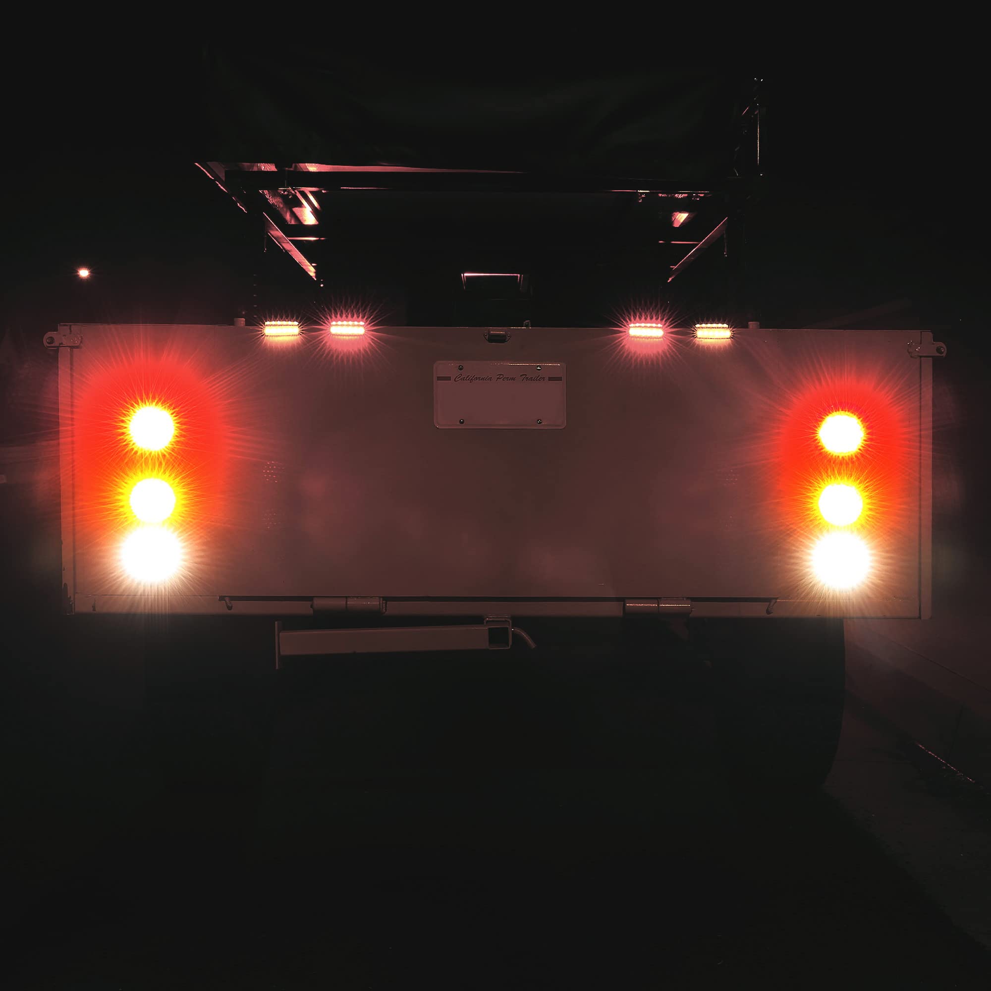 Snapklik.com : TRUE MODS 4" Round Amber LED Trailer Tail Lights DOT ...