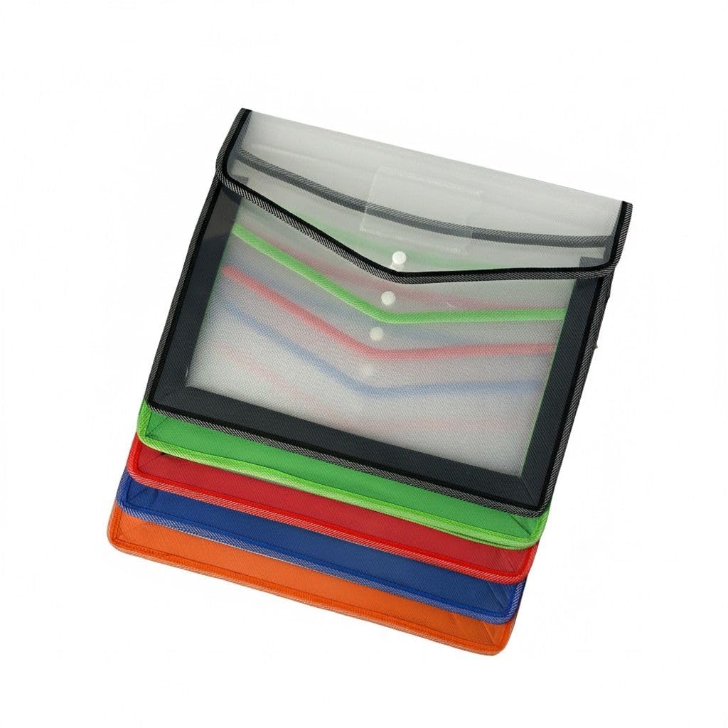 KREATIVE ERA Multicolor A4 Document File Folders with Button Closure ...