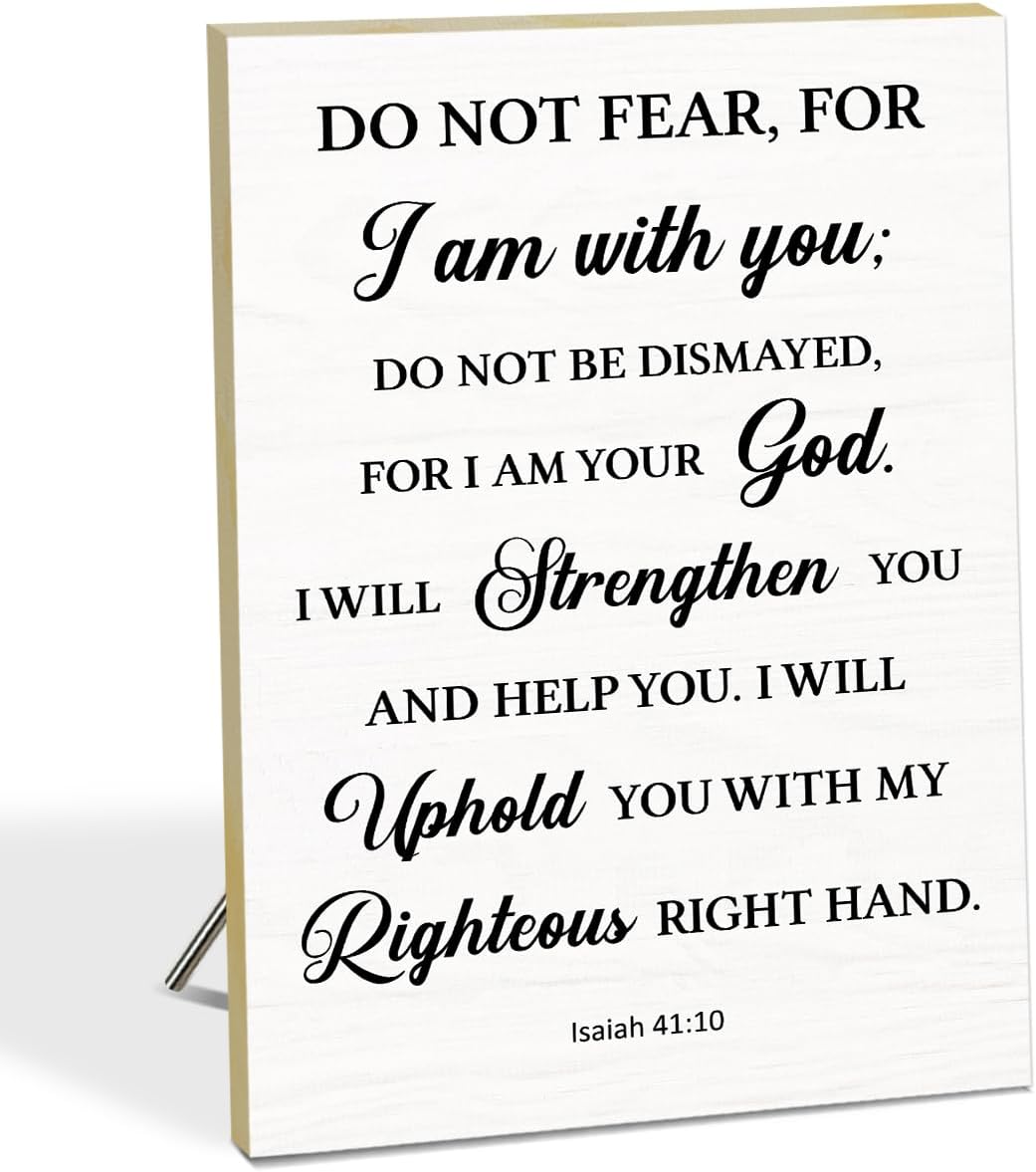 Christian Wood Plaques Desk Sign, Bible Verses Sign, Isaiah 41:10 - Do ...