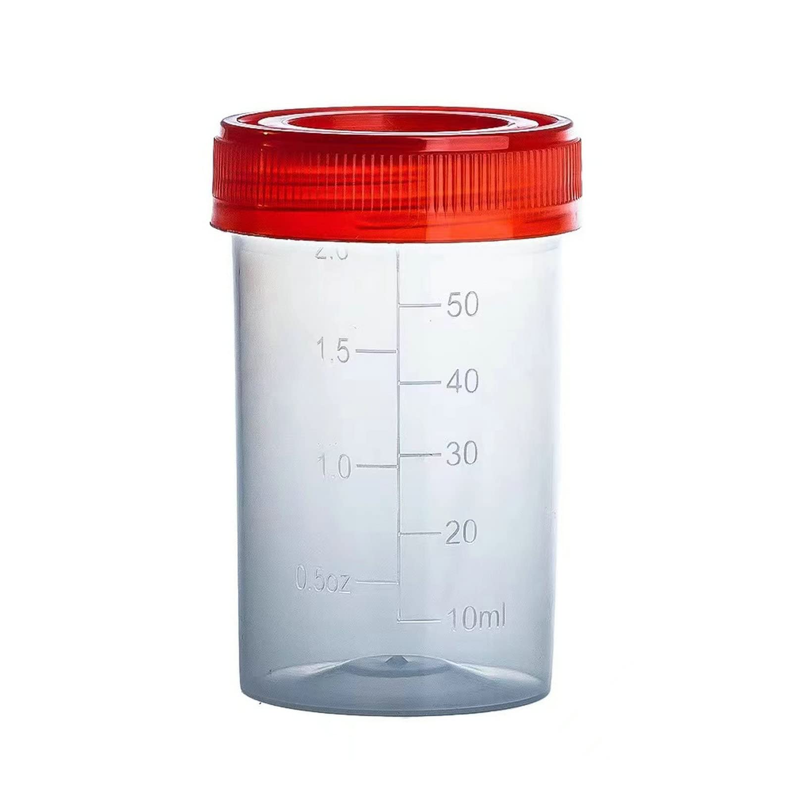Specimen Cups -60ml with Leak Proof Screw on Lids Individually Wrapped ...