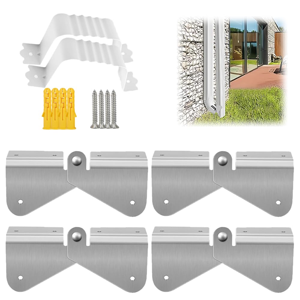 4PCS Gutter Extension Hinge, Stainless Steel Downspout Extension Flip ...