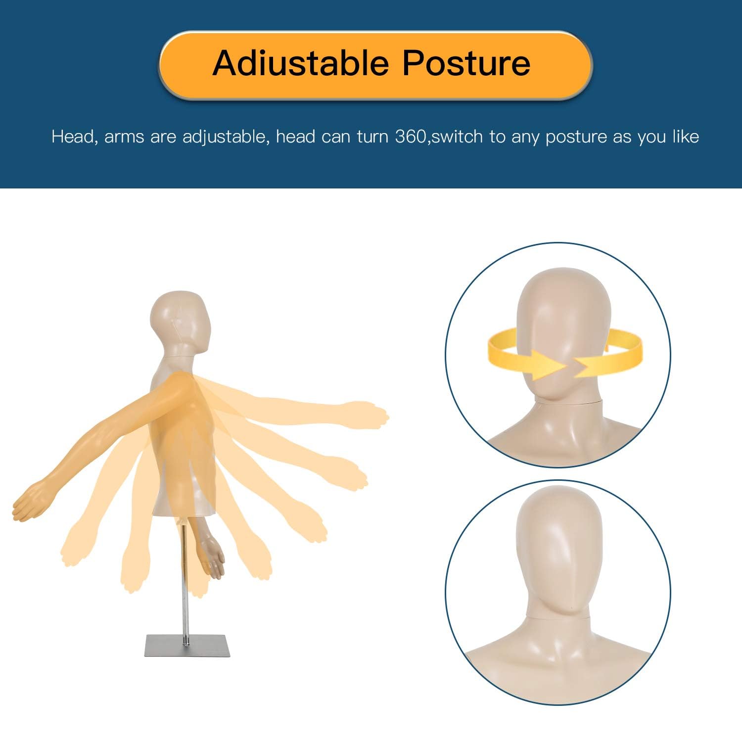 Snapklik.com : Female/Male Mannequin 39-56/42-59 Inch Height Adjustable ...