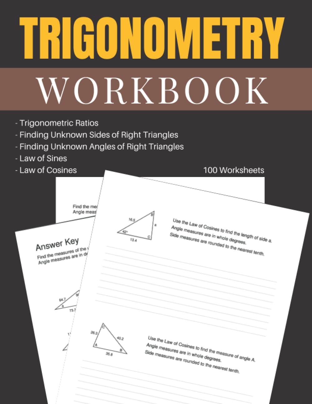 Compare trigonometry workbook 100 worksheets: trigonometric ratios ...