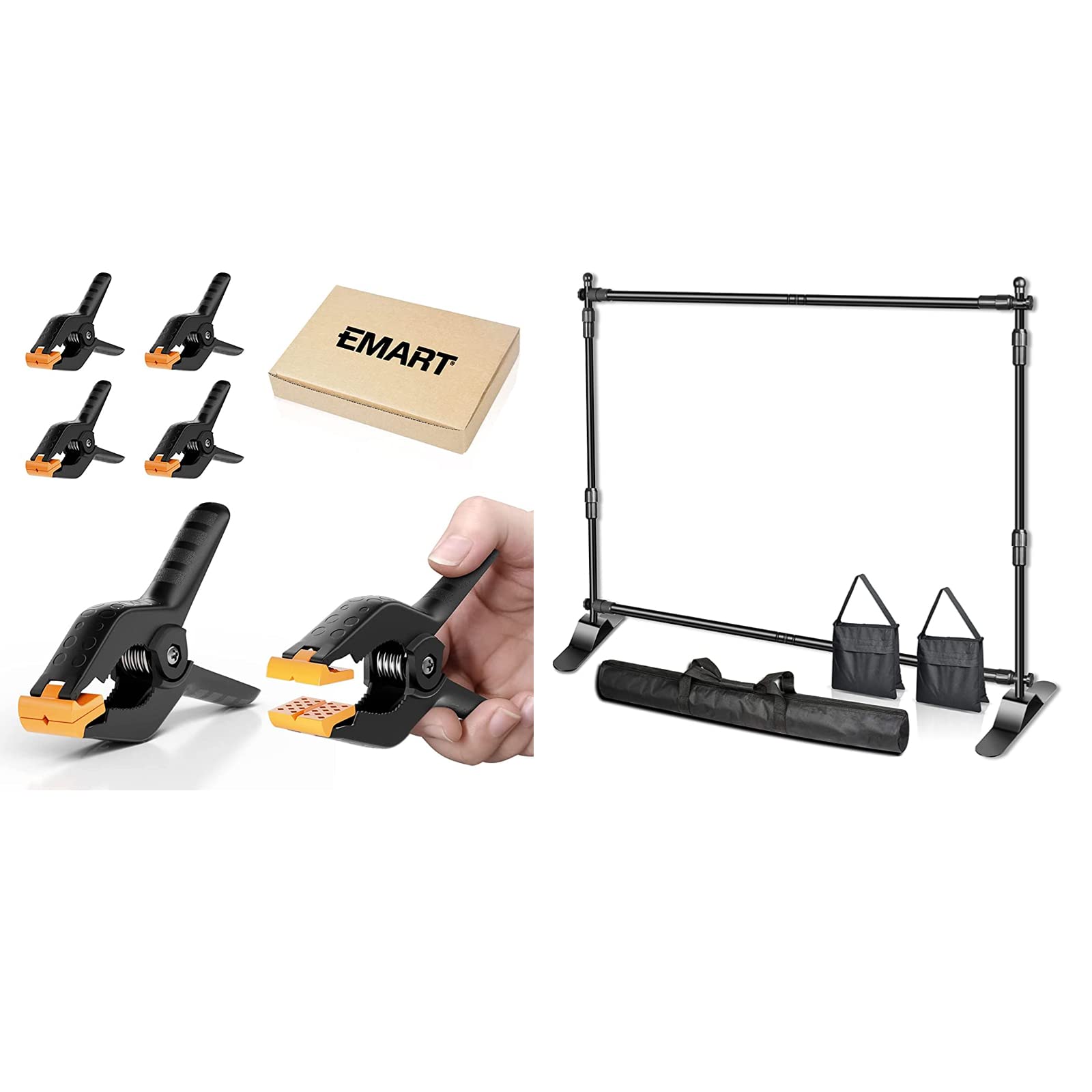 Amazon.com: EMART 8 x 8 ft Adjustable Telescopic Tube Backdrop Banner ...