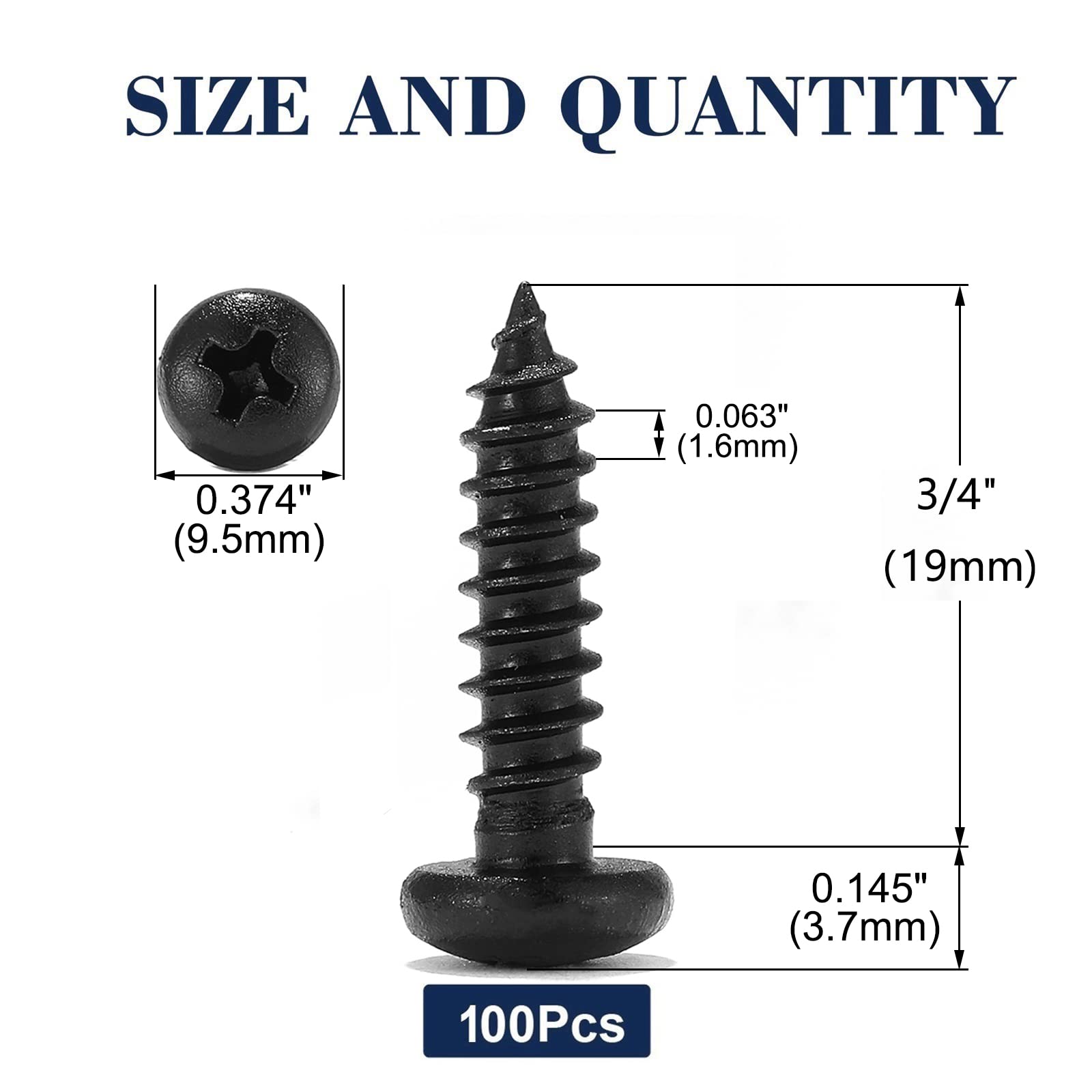 Snapklik.com : #10 X 3/4 Wood Screw 100Pcs 18-8