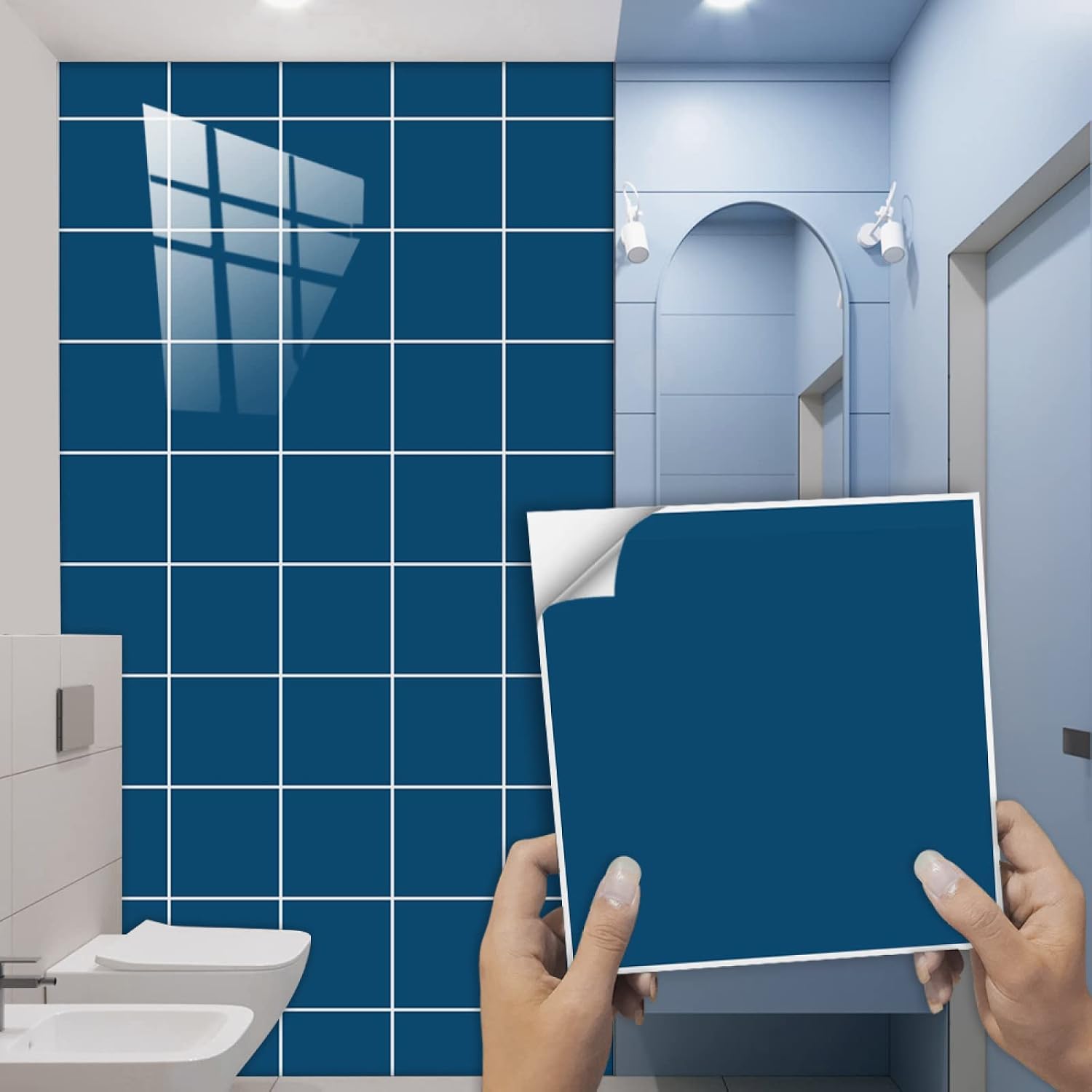 Piastrelle Adesive Cucina Lake Blue Mattonelle Adesive Bagno Pavimento ...