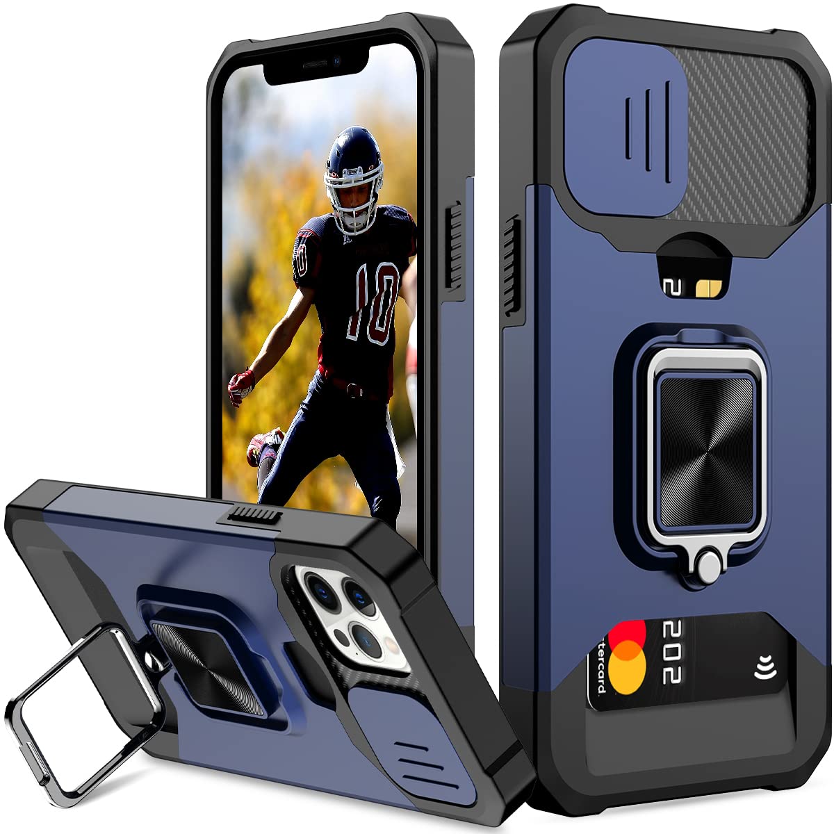 Nvollnoe for iPhone 12/12 Pro Case with Sliding Camera Cover and Card ...
