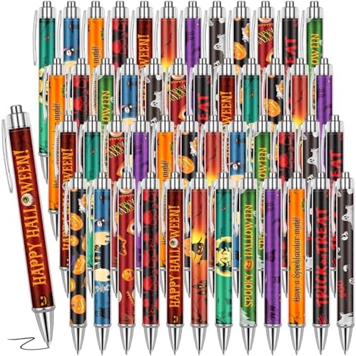 Amazon.com : Cholemy 48 Pieces Halloween Pens Bulk Halloween Party ...