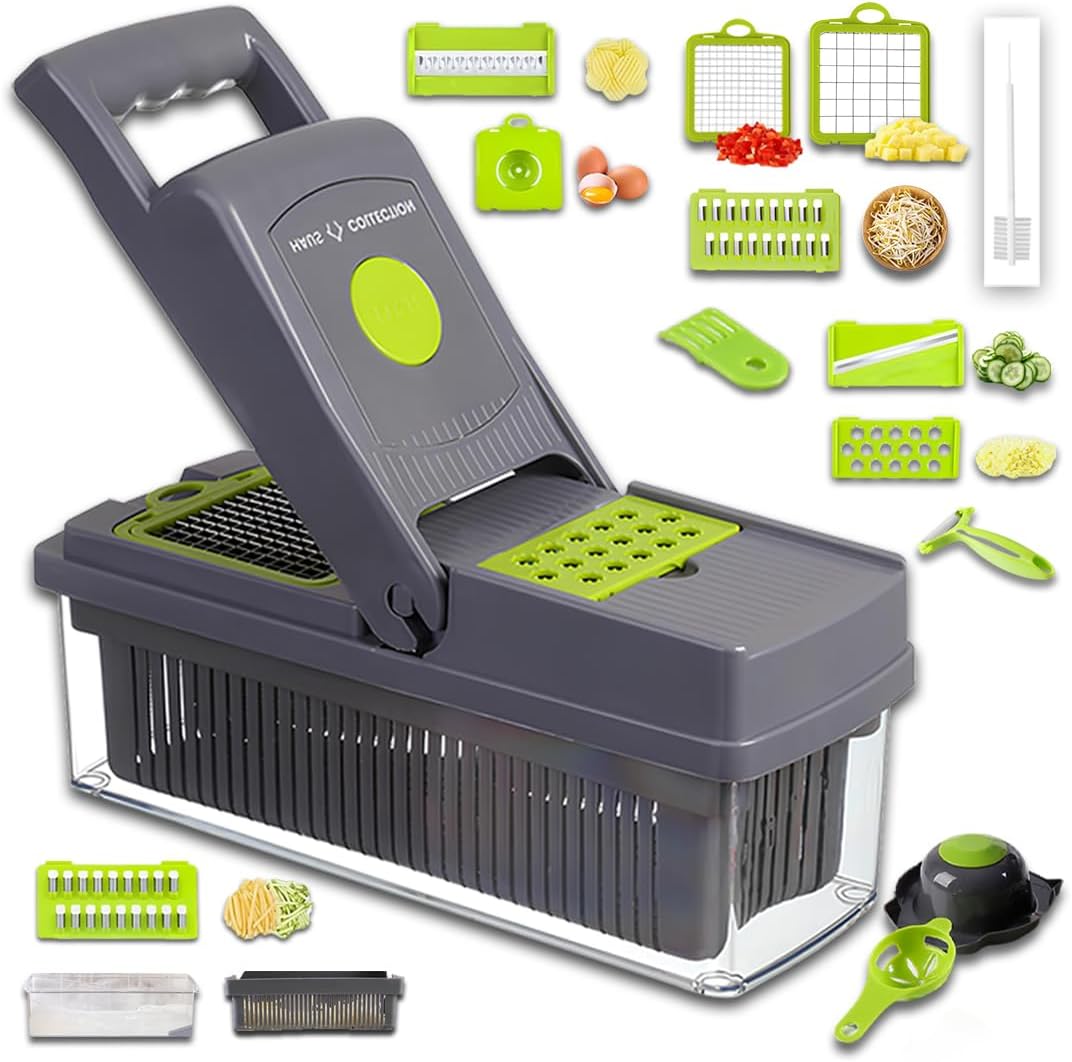 Amazon.com: 15-in-1 Vegetable Chopper, Mandoline Food Slicer, and Onion ...
