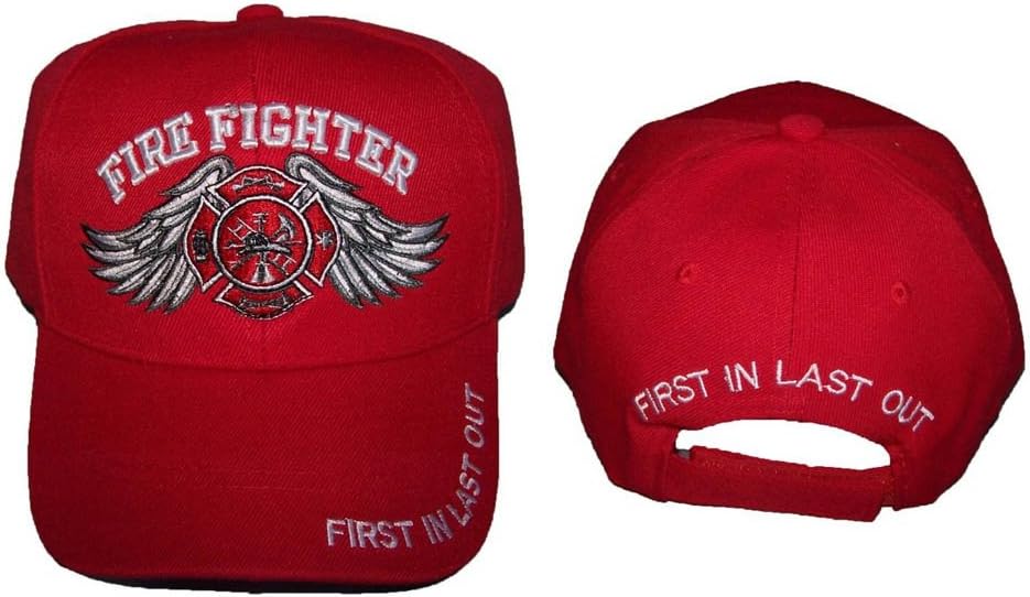 Fireman Fire Fighter Fire Department Baseball Caps Hats Embroidered Red ...