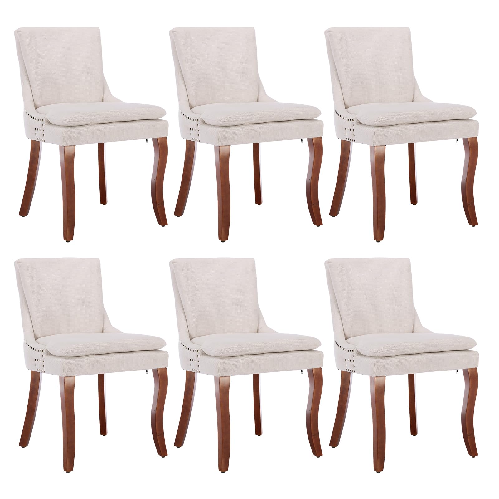 Amazon.com - Aoowow Modern Dining Chairs Set of 6,Chenille Fabric ...