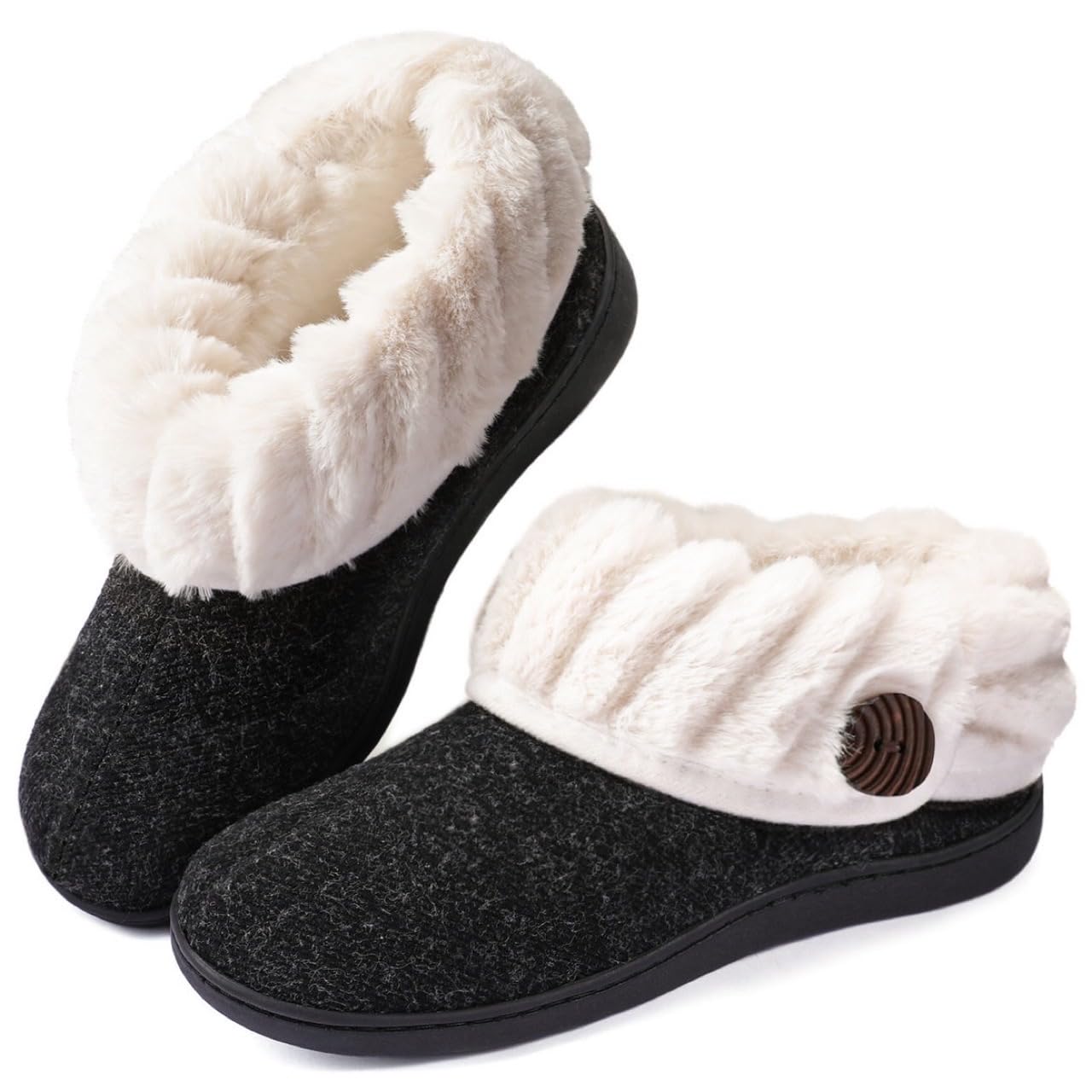 Snapklik.com : Wishcotton Womens Wool Cozy Memory Foam Winter Slippers ...