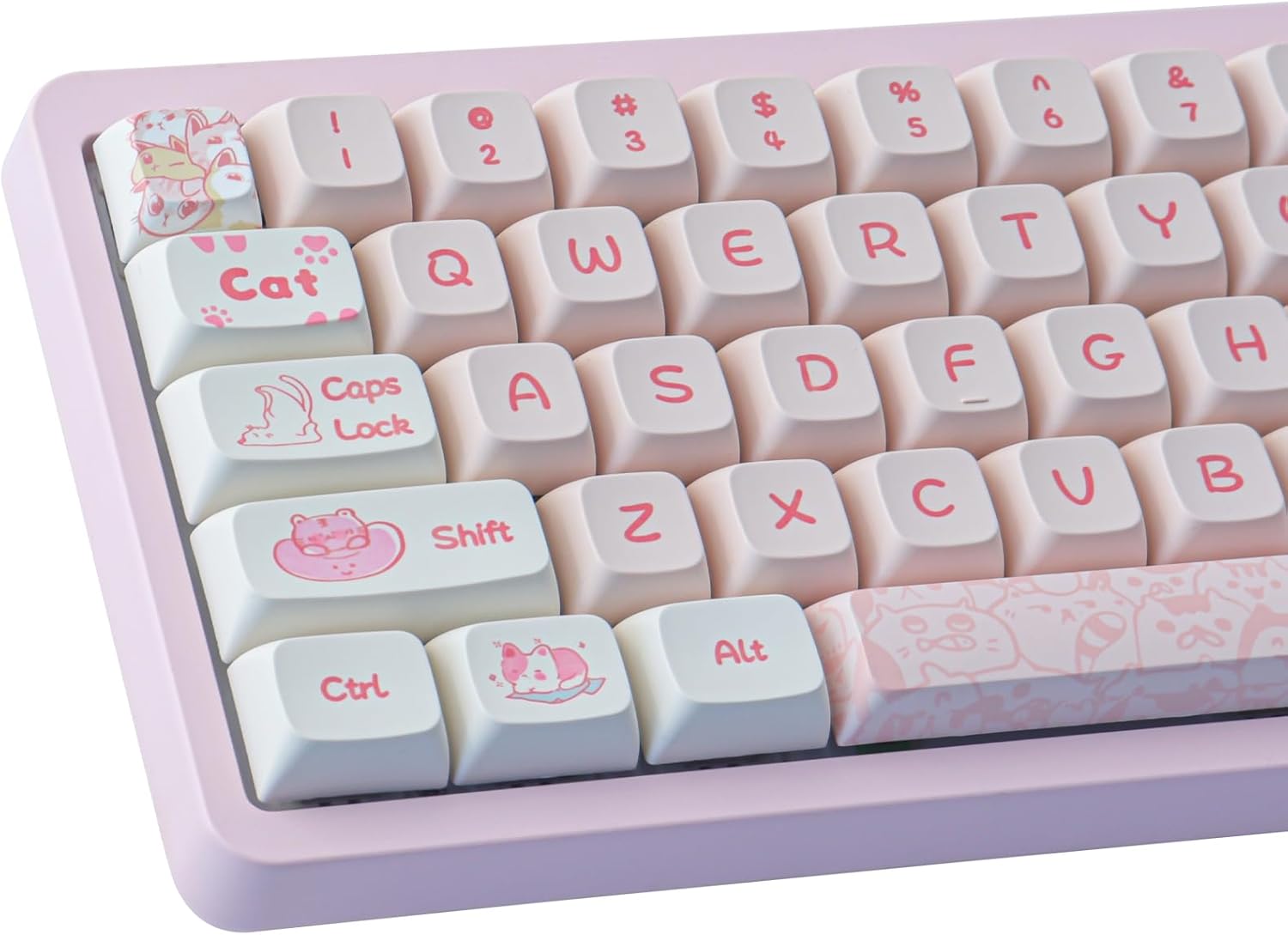 PBT Keycaps 133 Keys Custom XDA Keycaps Pink Naughty Cat Keycaps Set ...