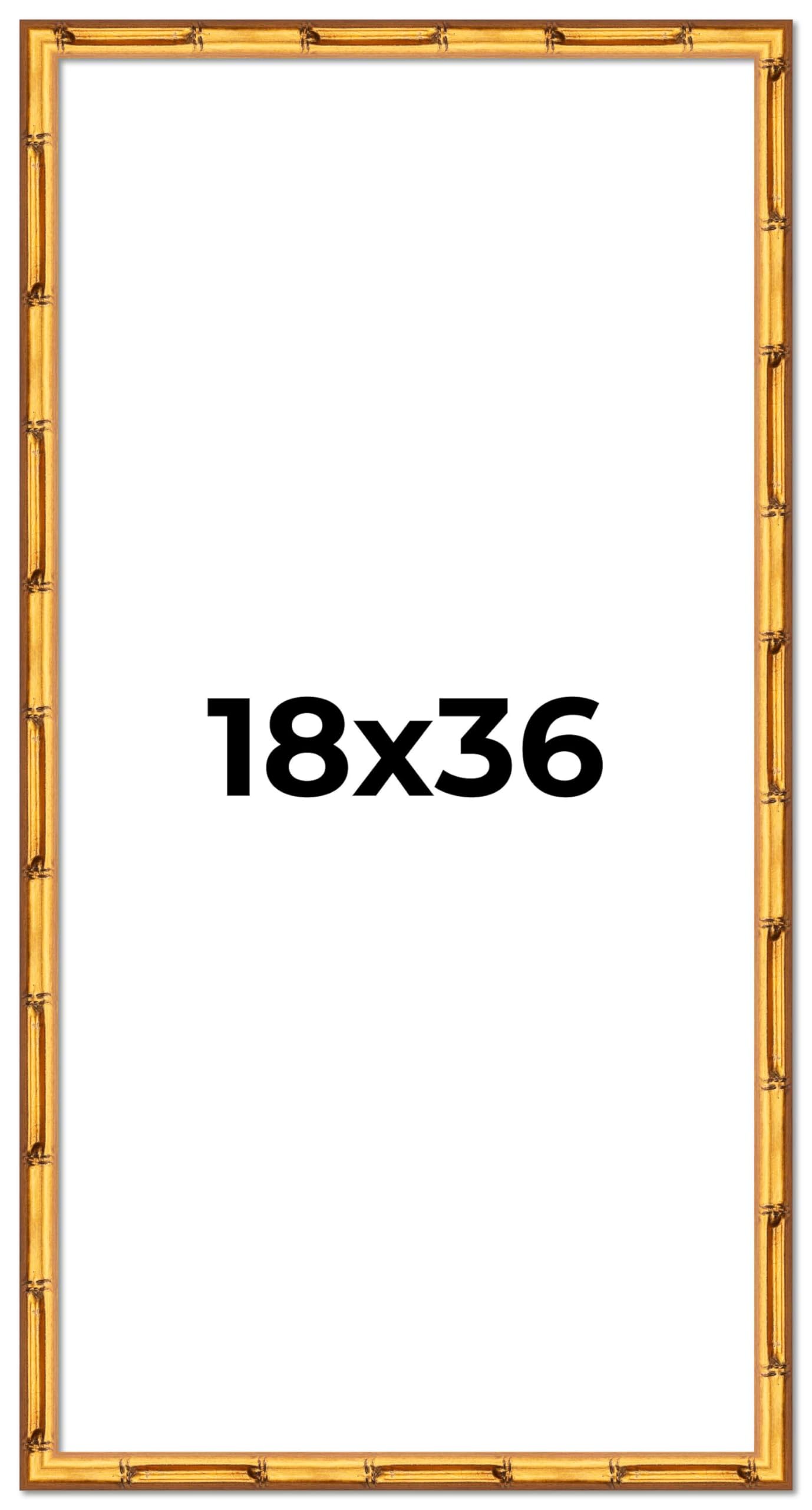 Amazon.com - Poster Palooza 18x36 Frame Gold Bamboo Solid Wood Picture ...