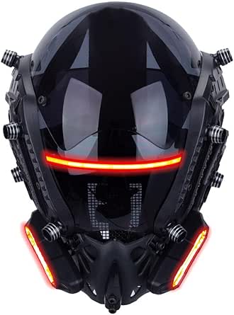 Amazon.com: Newcomer Punk Mask Helmet, Cyber Cosplay Futuristic Punk ...