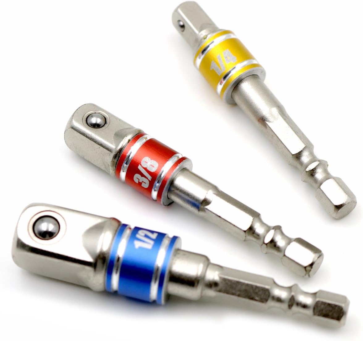 3PCS Impact Grade Socket Adapter/Extension Set Turns ，1/4", 3/8", and 1 ...