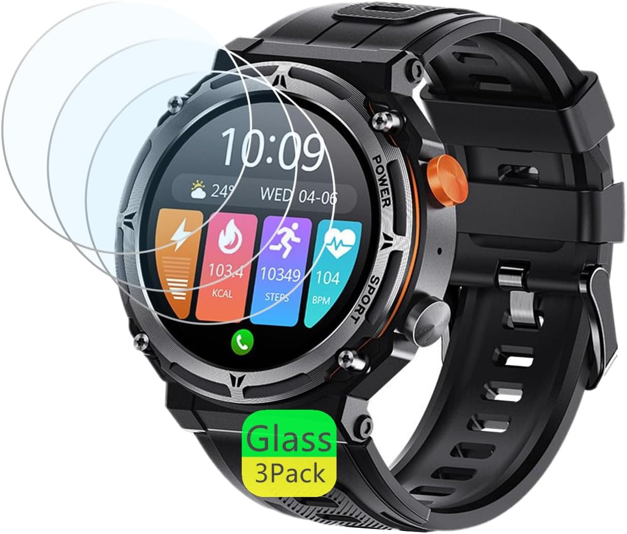 Amazon.com: Octelect 1.39 smart watch protector made in Tempered Glass ...