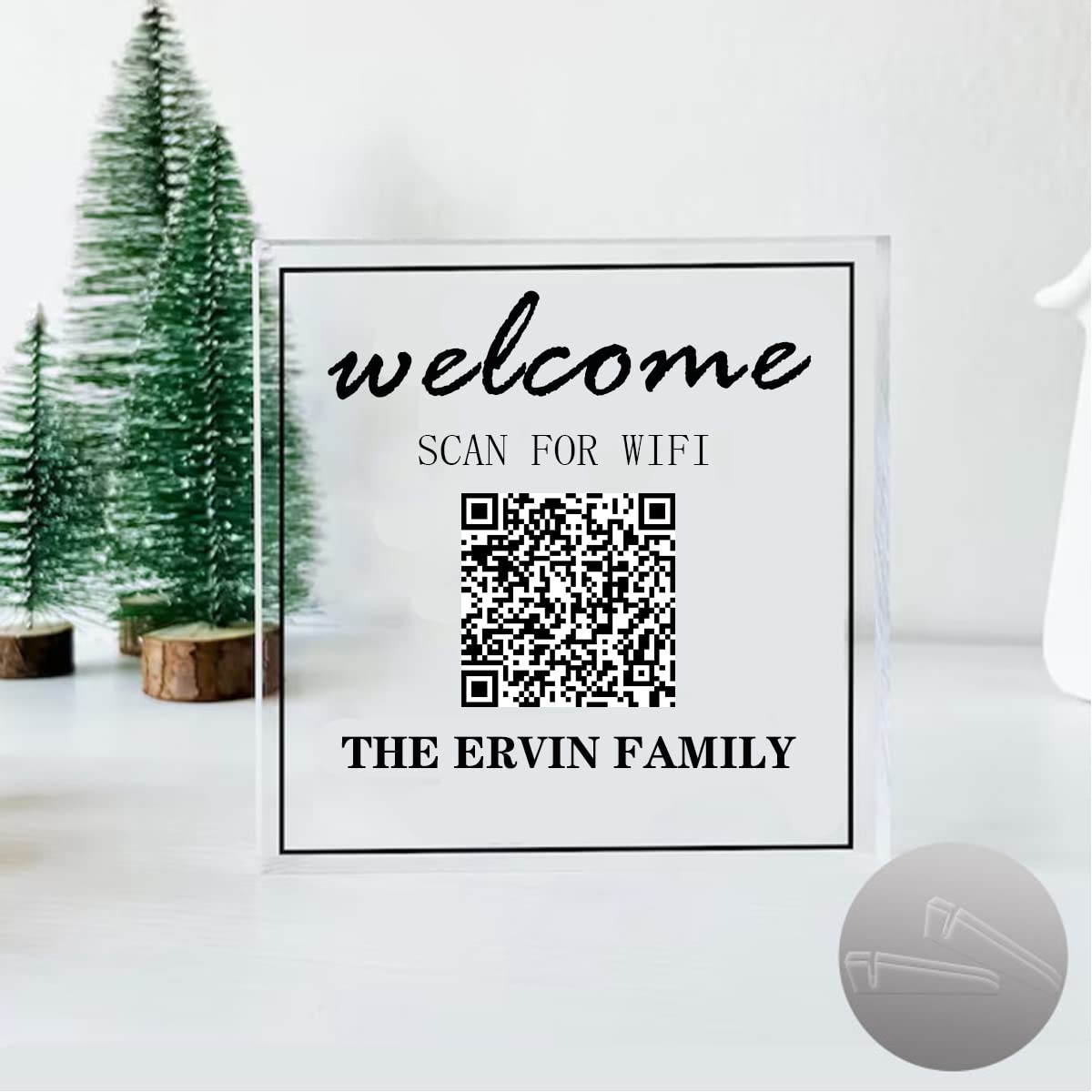 Amazon.com : Pahdecor Custom Wifi QR Code Sign with Wooden Base ...