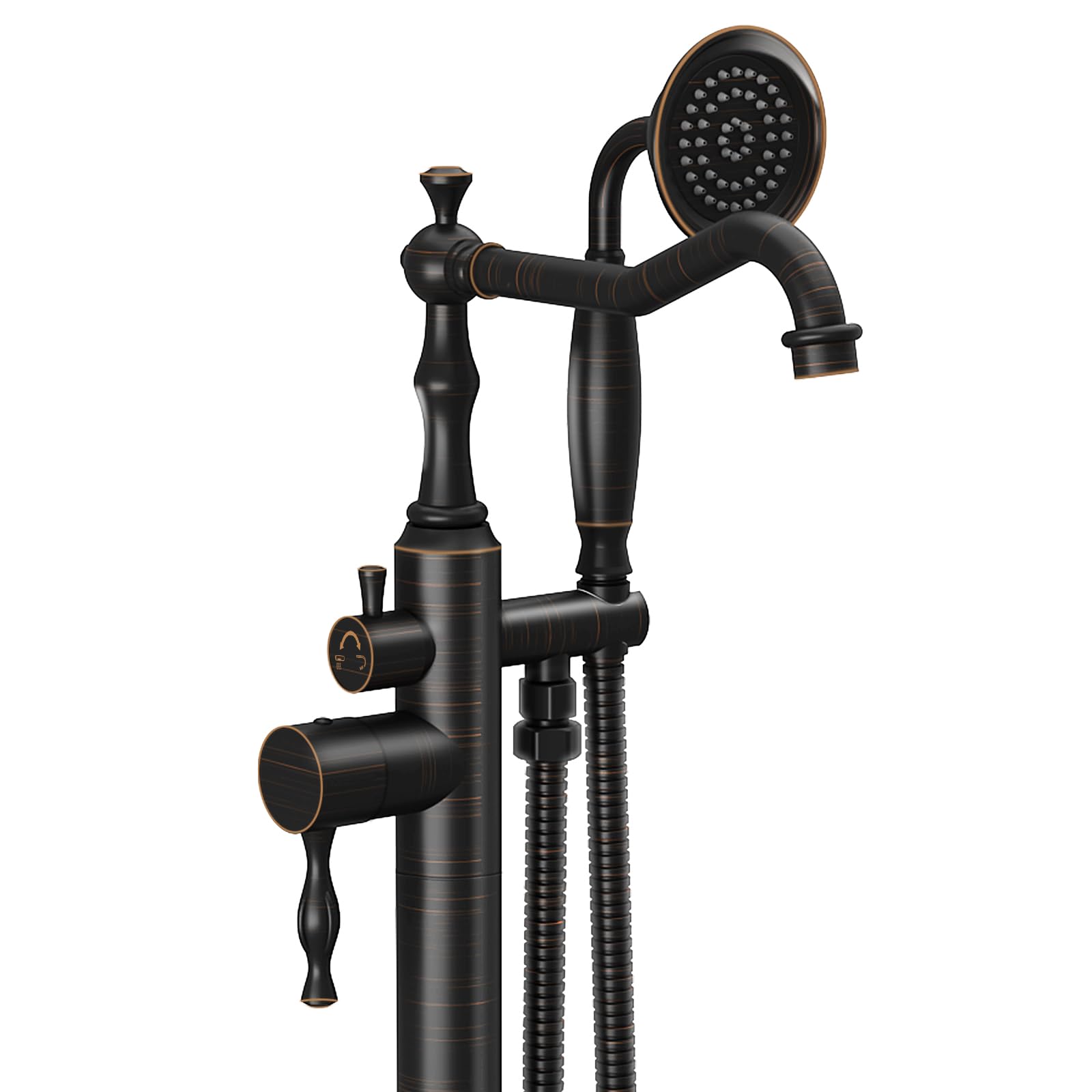 Kroias Oil Rubbed Bronze Standing Bathtub Faucet Freestanding Tub ...