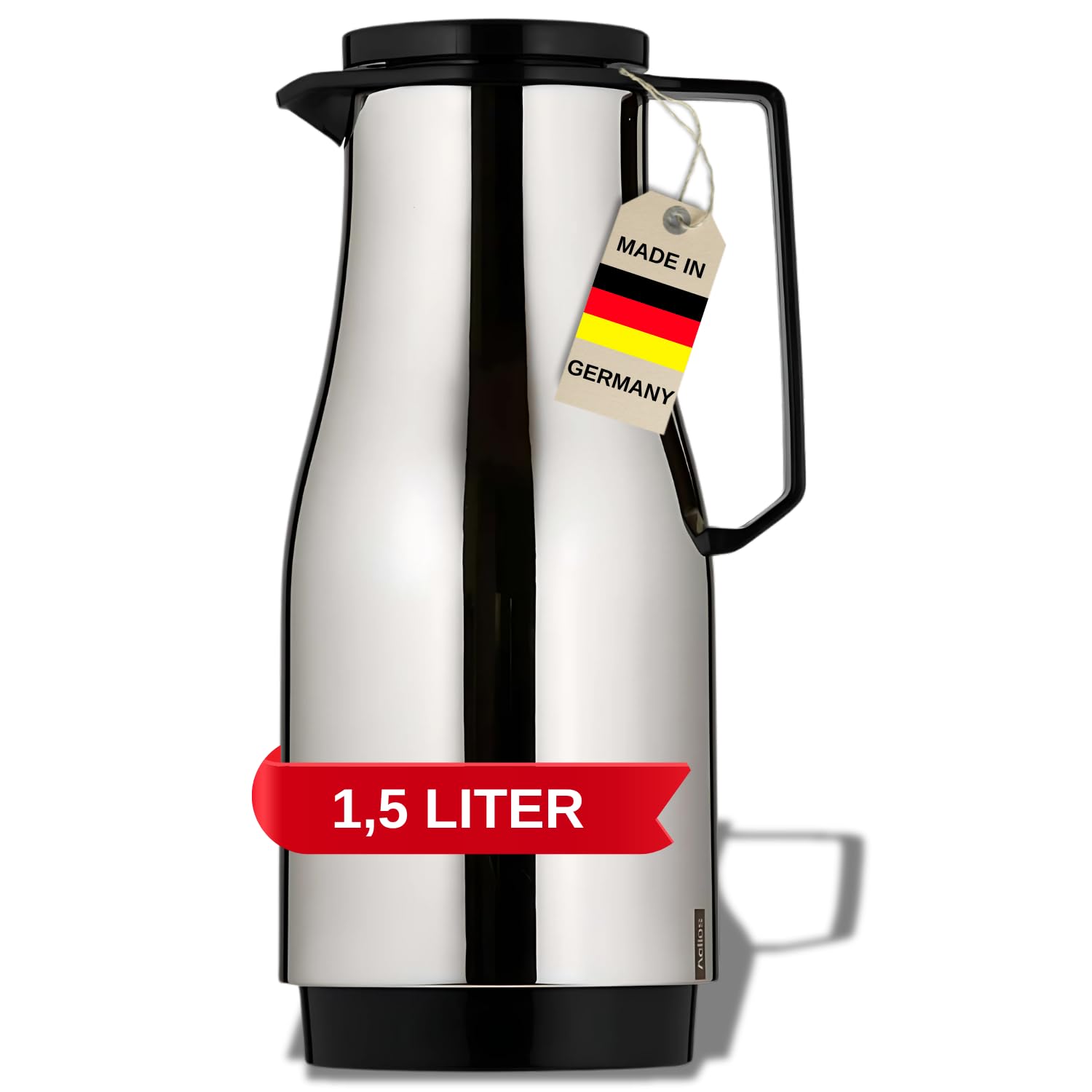 Helios German Thermos, 1.5 Liter Capacity, Black/Silver : Buy Online at ...