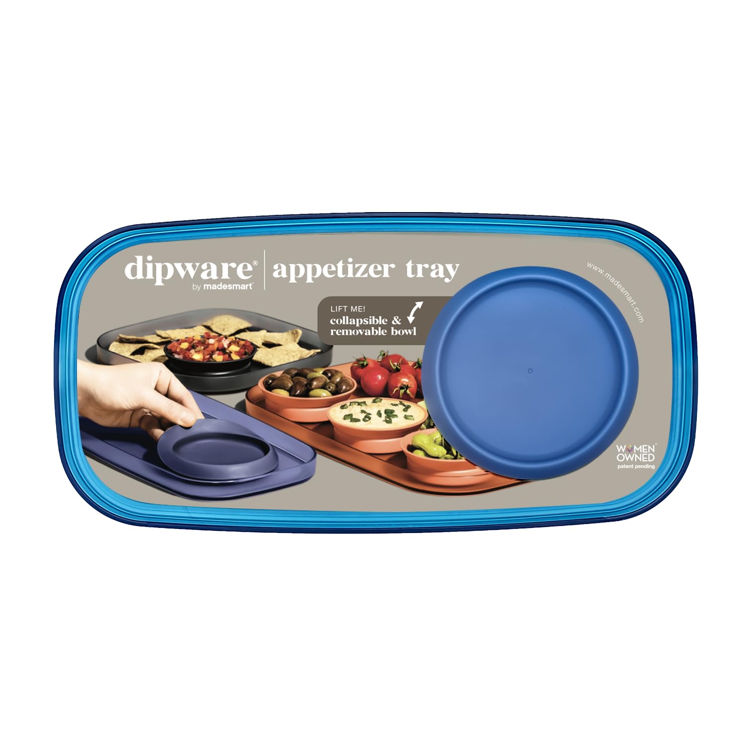 Amazon.com | madesmart dipware Small Serving Tray with Collapsible and ...