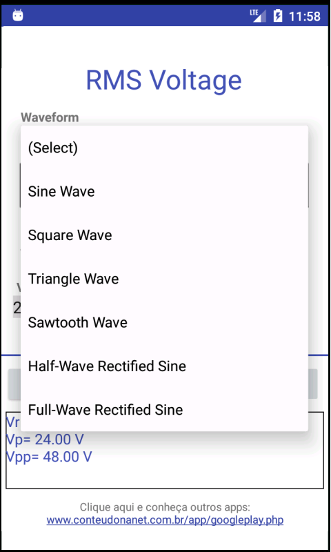 RMS Voltage Calculator:Amazon.com:Appstore for Android
