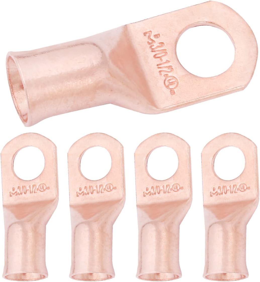 Amazon.com: 6 Ga. Ring Terminals, 1/4" Stud - (Pack of 10) : Industrial ...